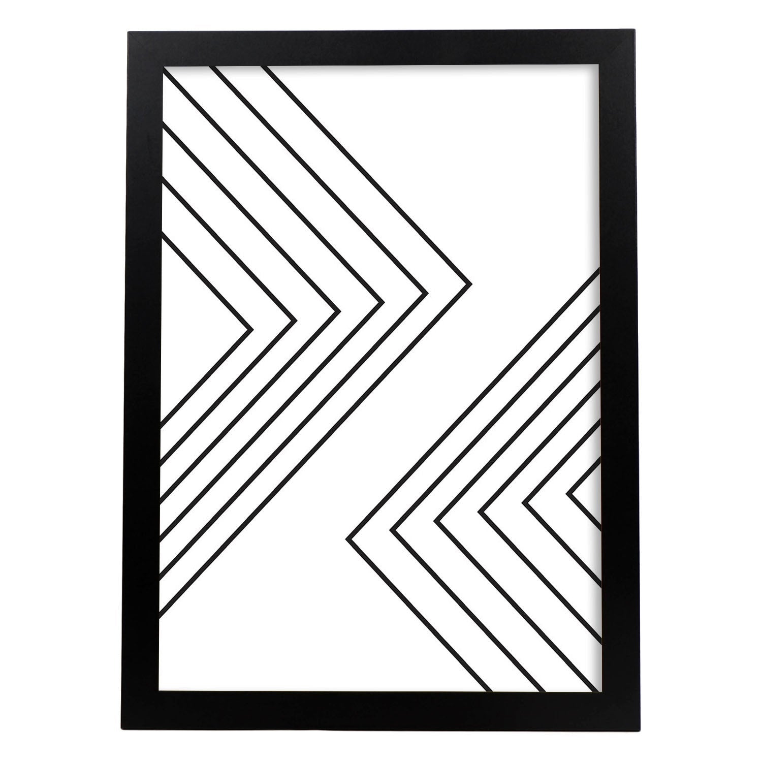 Poster Con Dibujo Nordico De Lineas. Lamina Casi Juntos, Ilustrada Con ...