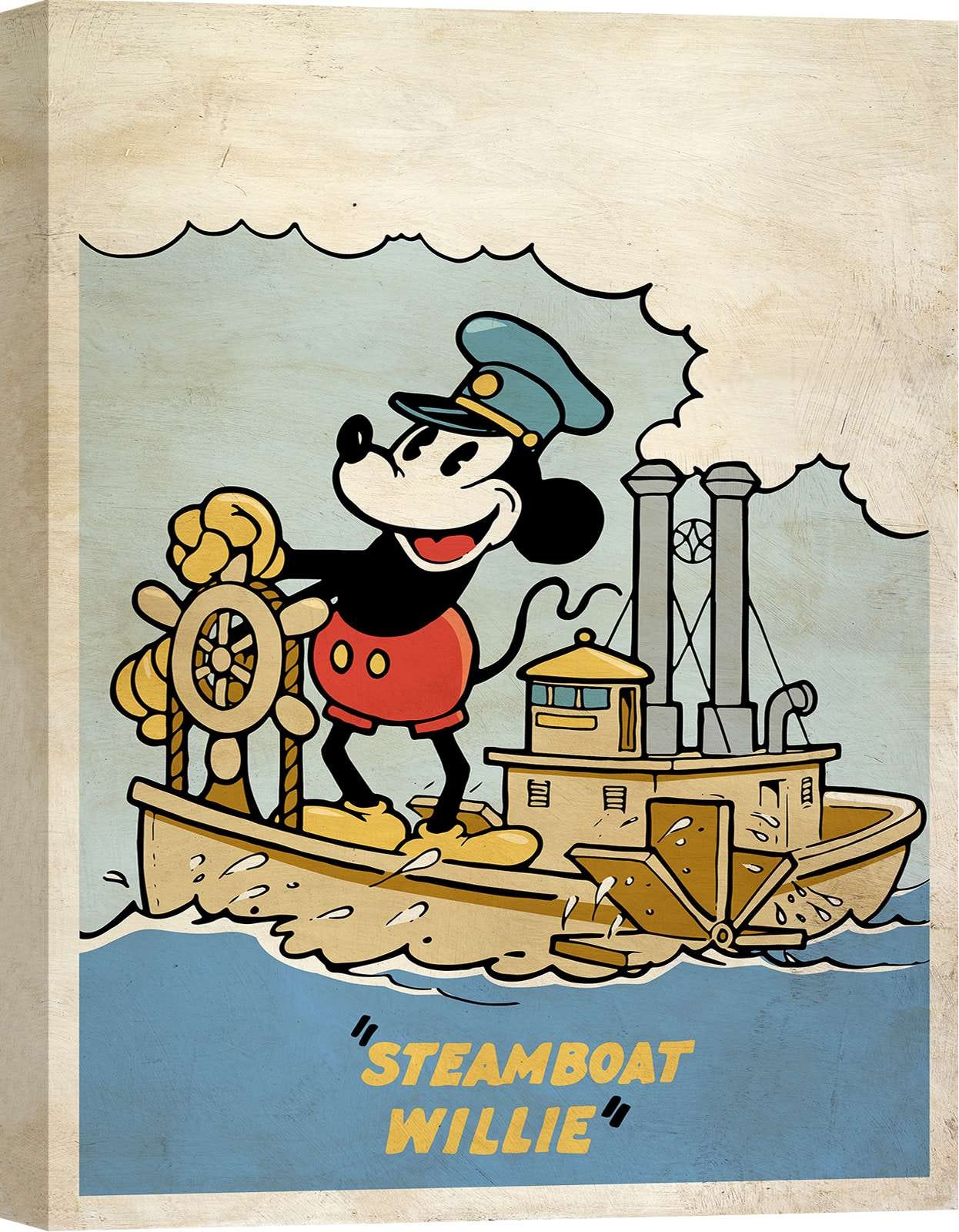 Pop Art Mickey Mouse Impression Sur Toile Eric Chestier Steamboat
