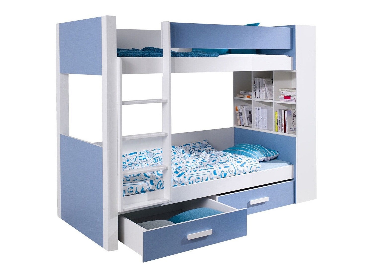 Litera Henderson 142, De dos pisos, Azul, 90x200, Madera, Aglomerado ...