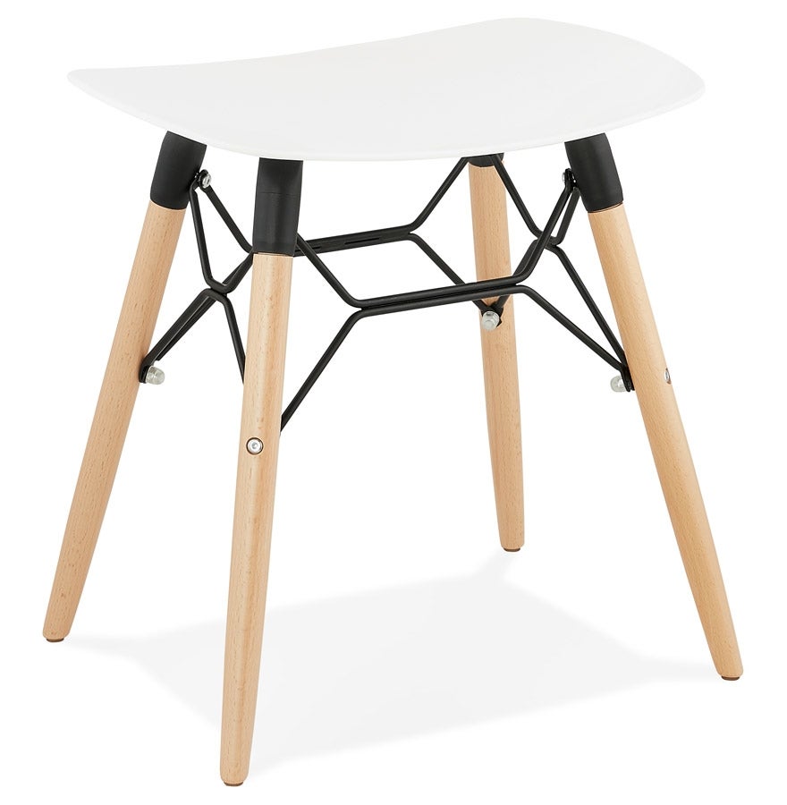 Tabouret bas design 'ALADIN' blanc style scandinave | Leroy Merlin
