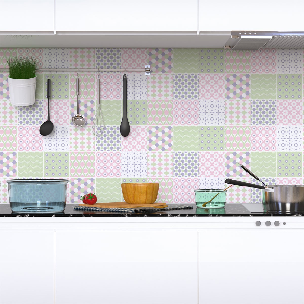Sticker Mural Carrelage adhésif Cuisine Salle de Bain - 9 STICKERS ...