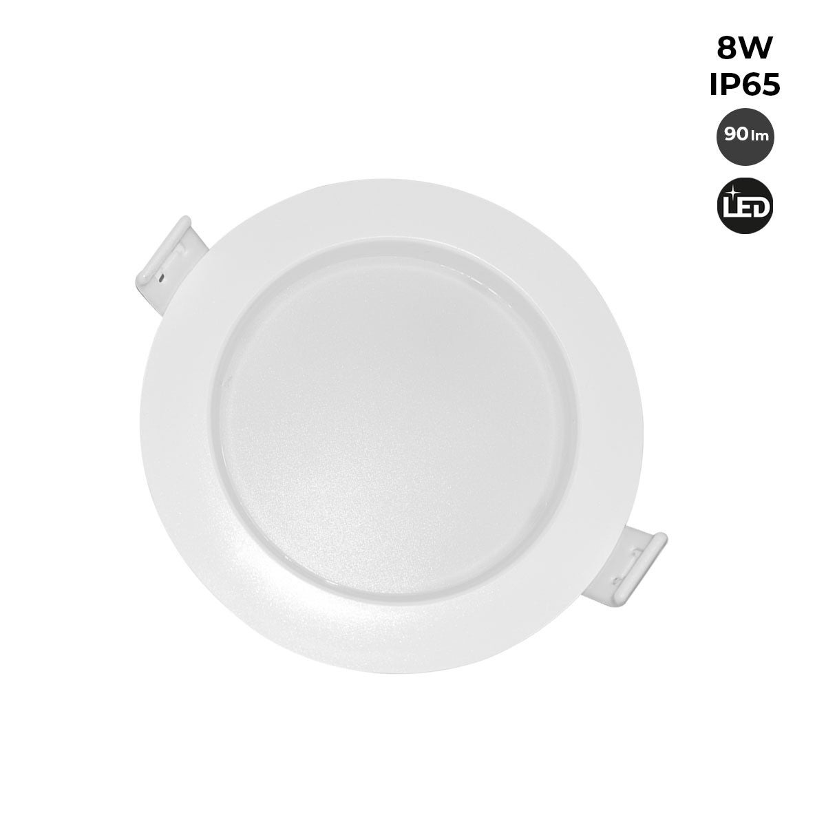 Spot LED encastrable étanche - IP65 - 8W - Coupe Ø 80-95mm - Blanc ...
