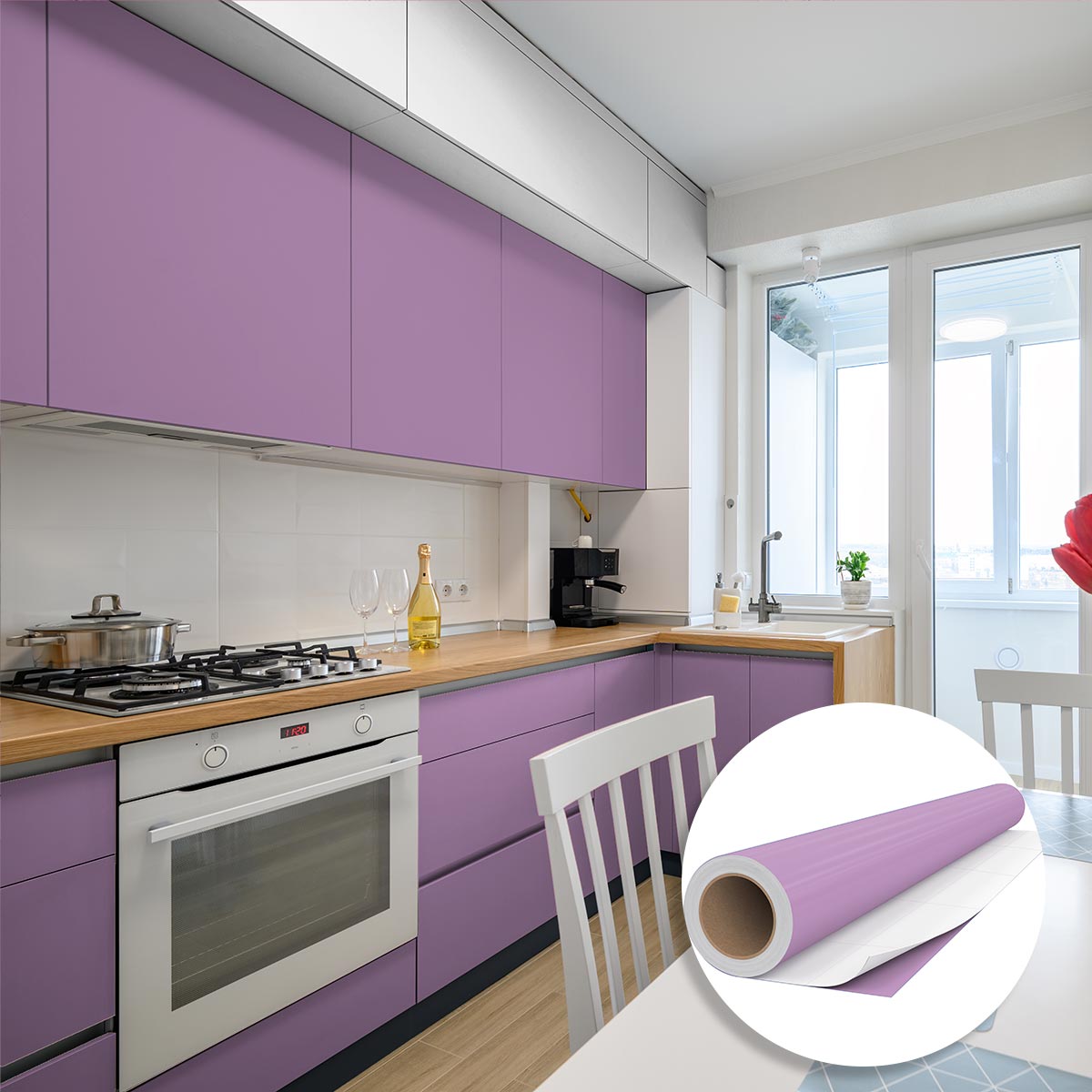 Rouleau adhésif Imperméable Vinyle au Mètre - Sticker Lavable Cuisine ...