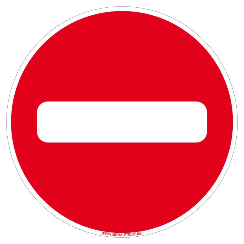 Adhésif panneau de signalisation sens interdit, Adhésif panneau ...