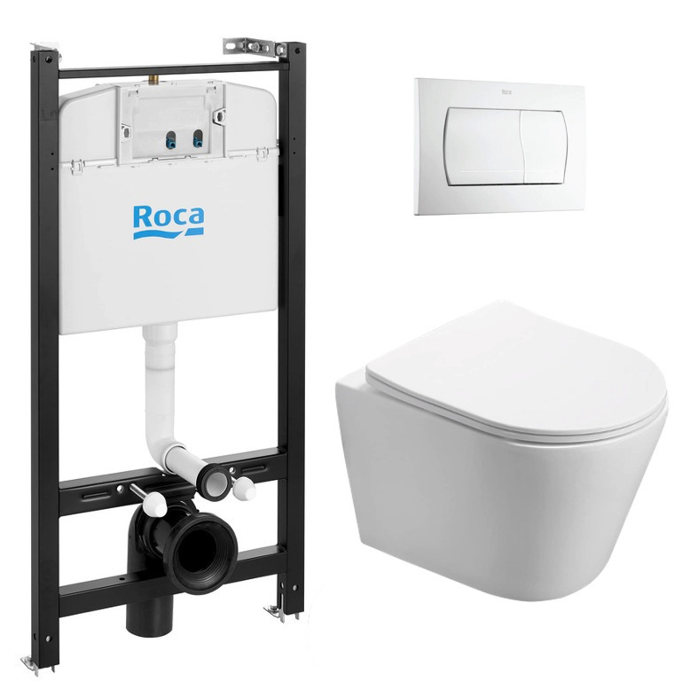 Roca Pack WC con bastidor Roca Active + Taza SAT Infinitio + Tapa Slim ...