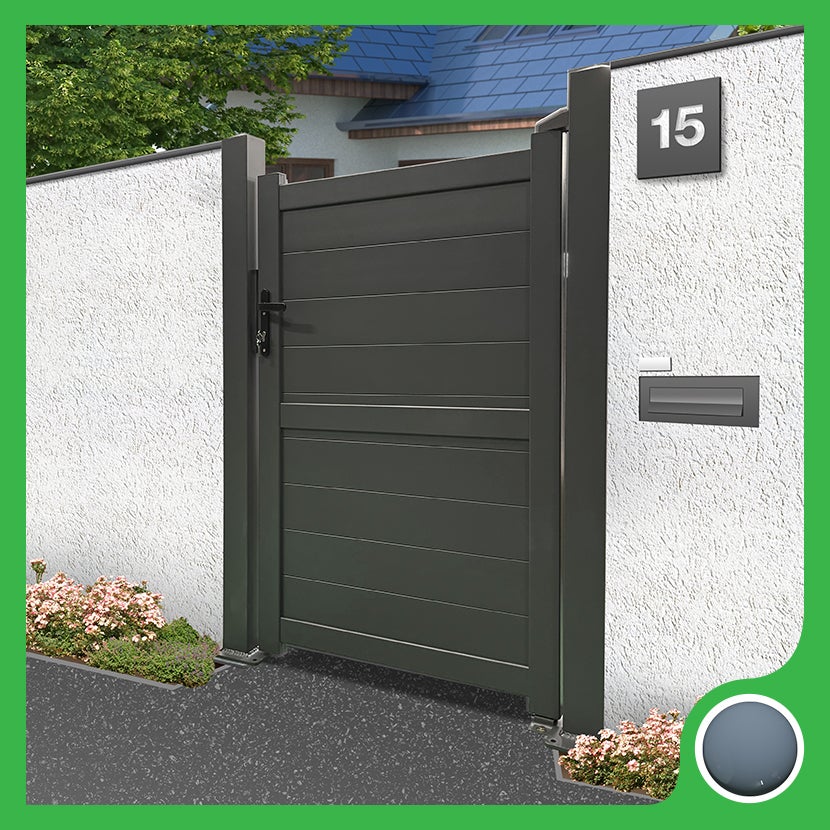 Portillon en aluminium plein 1000 x 1500 mm | Leroy Merlin