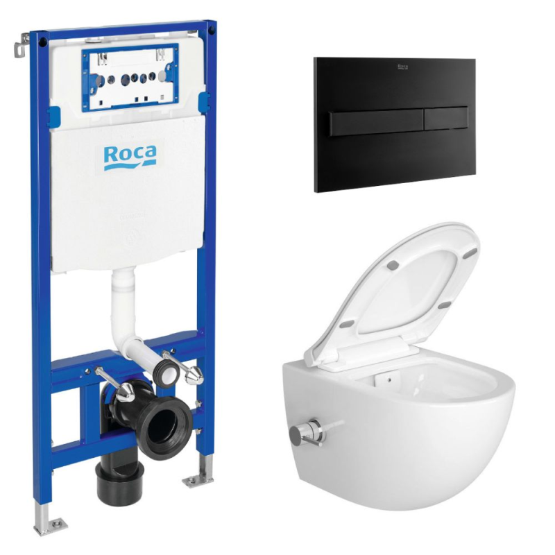 Roca Pack WC cisterna empotrada Roca Duplo One + Inodoro suspendido sin ...