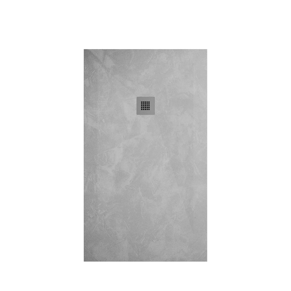 Plato de ducha de resina SILEX espatulado gris 100x160 cm rejilla color ...