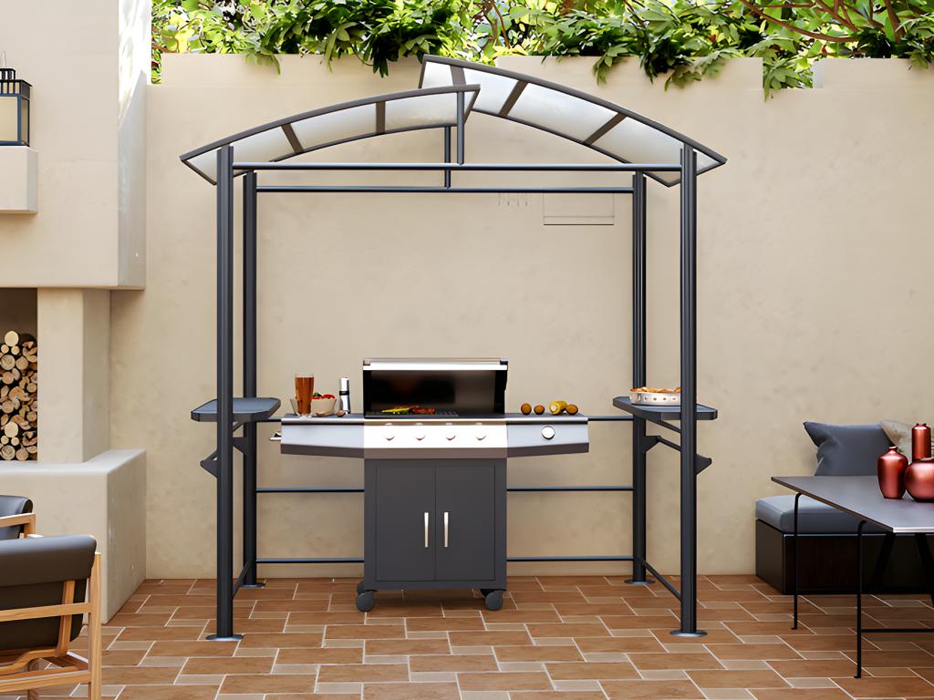 Abri pour barbecue en acier L240 x l150 x H230 cm - EMBERIO | Leroy Merlin