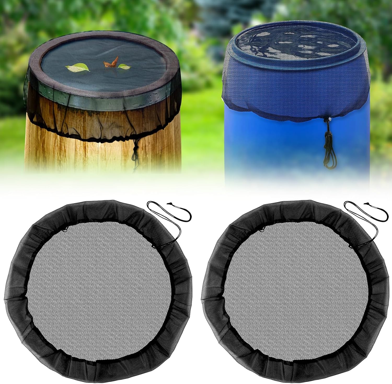 Lot de 2 filets pour réservoir d'eau de pluie, 95 cm Filet de ...