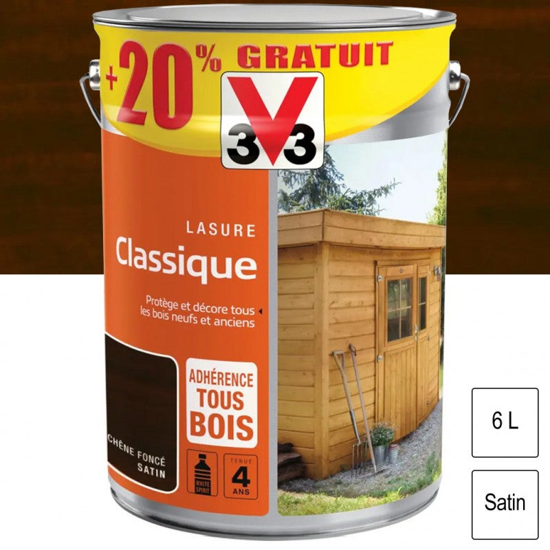 Lasure Classique Chêne foncé satin 6L V33 | Bricoman