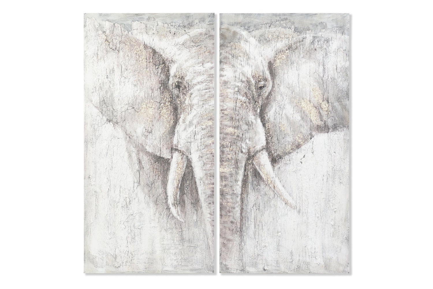 Tableau Set 2 Toile Pin 120X3.7X120 Éléphant | Leroy Merlin