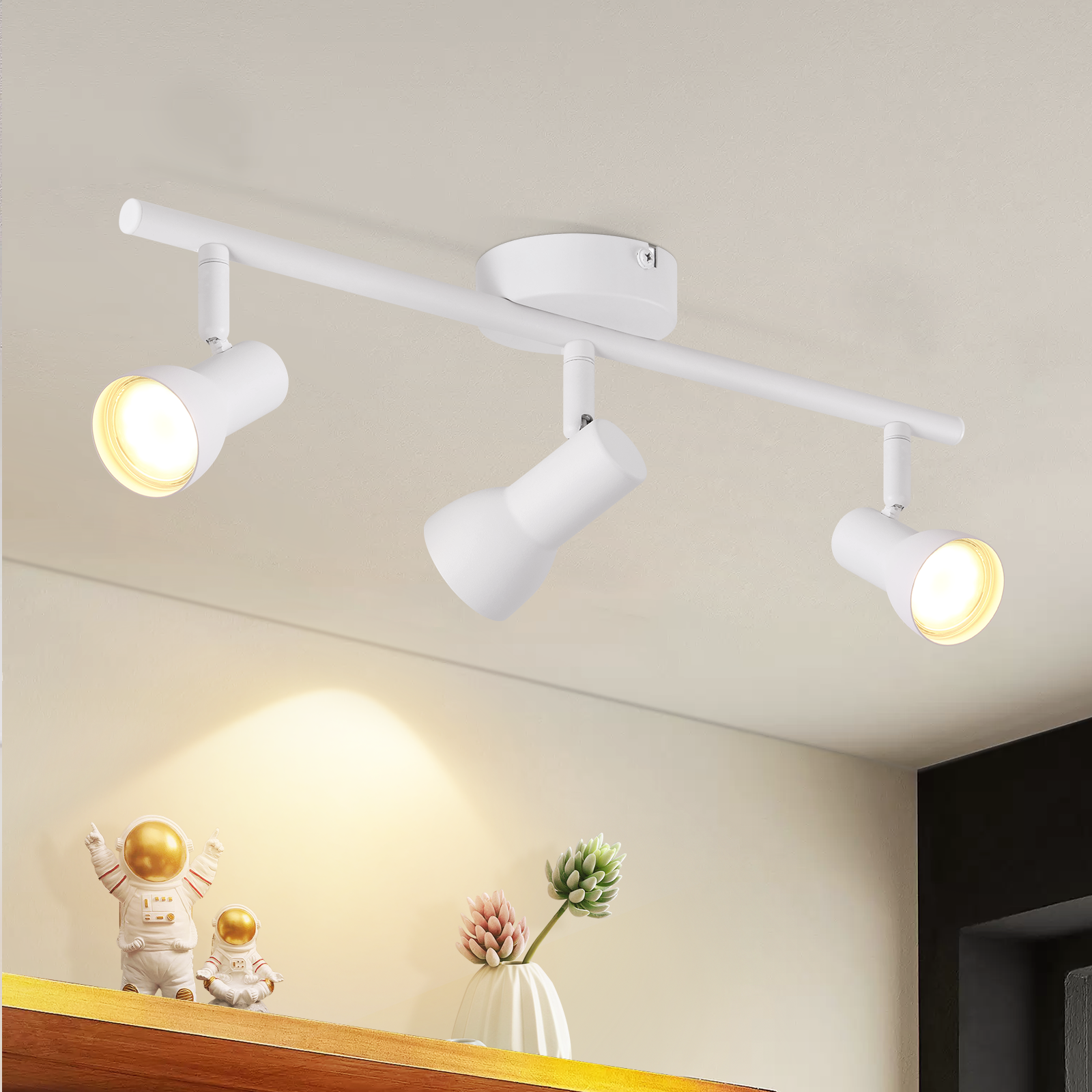 ZMH Foco de techo 3 luces blanco - Spots GU10 orientables | Leroy Merlin