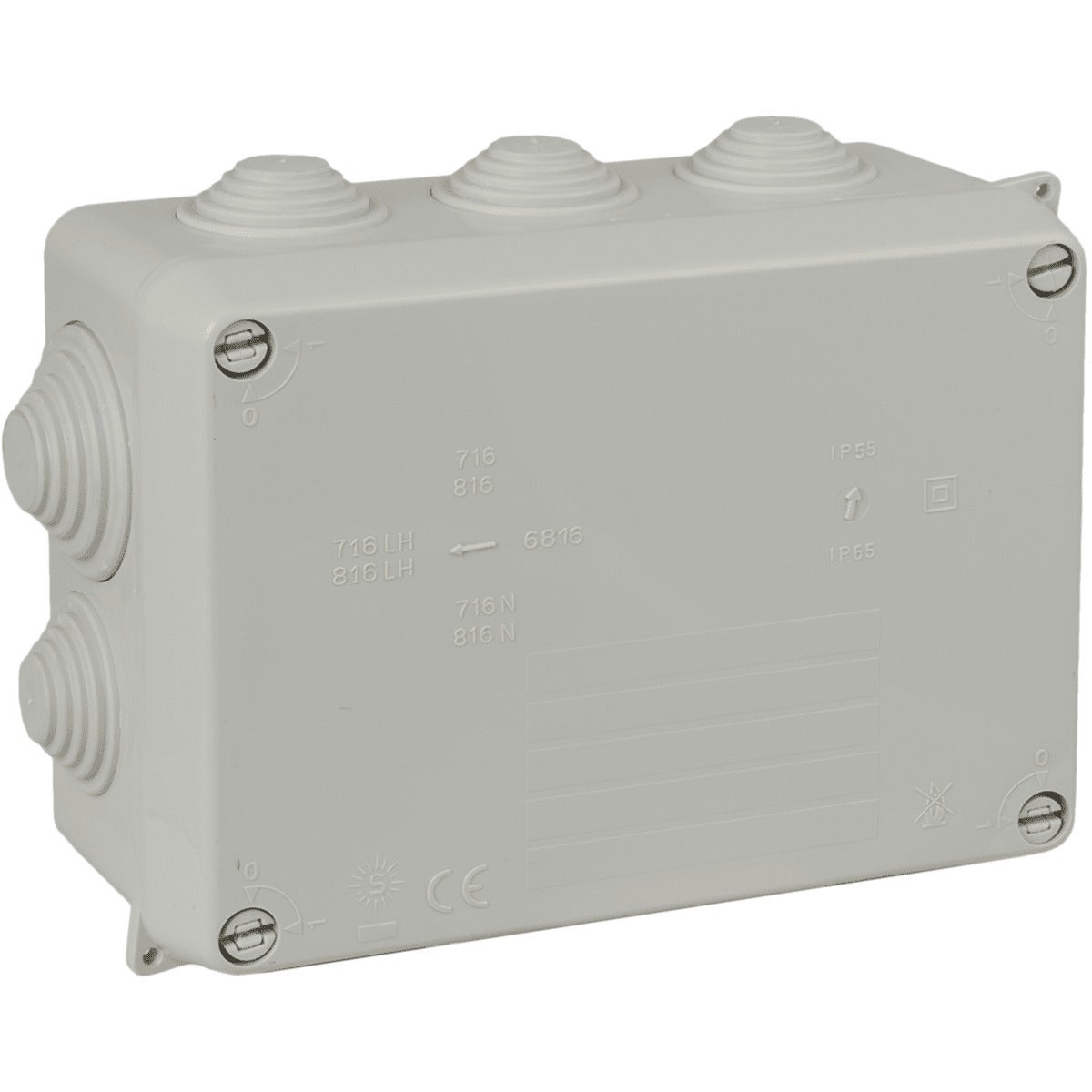 Boîte de dérivation rectangulaire IP55 10 entrées - 153 x 110 x 65 mm ...