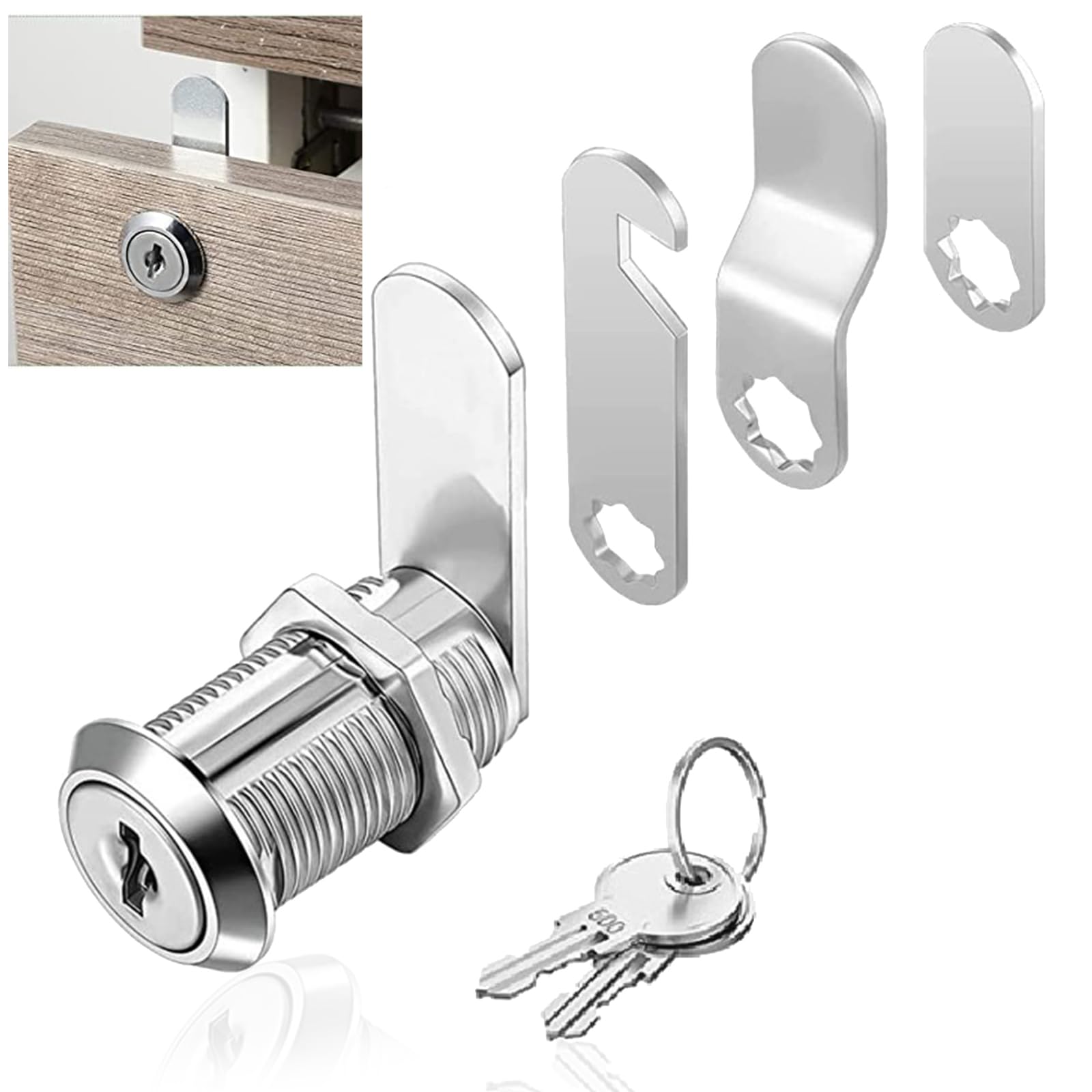 Serrure de sécurité avec serrure de meuble, 2 clés, livrée avec 4 ...