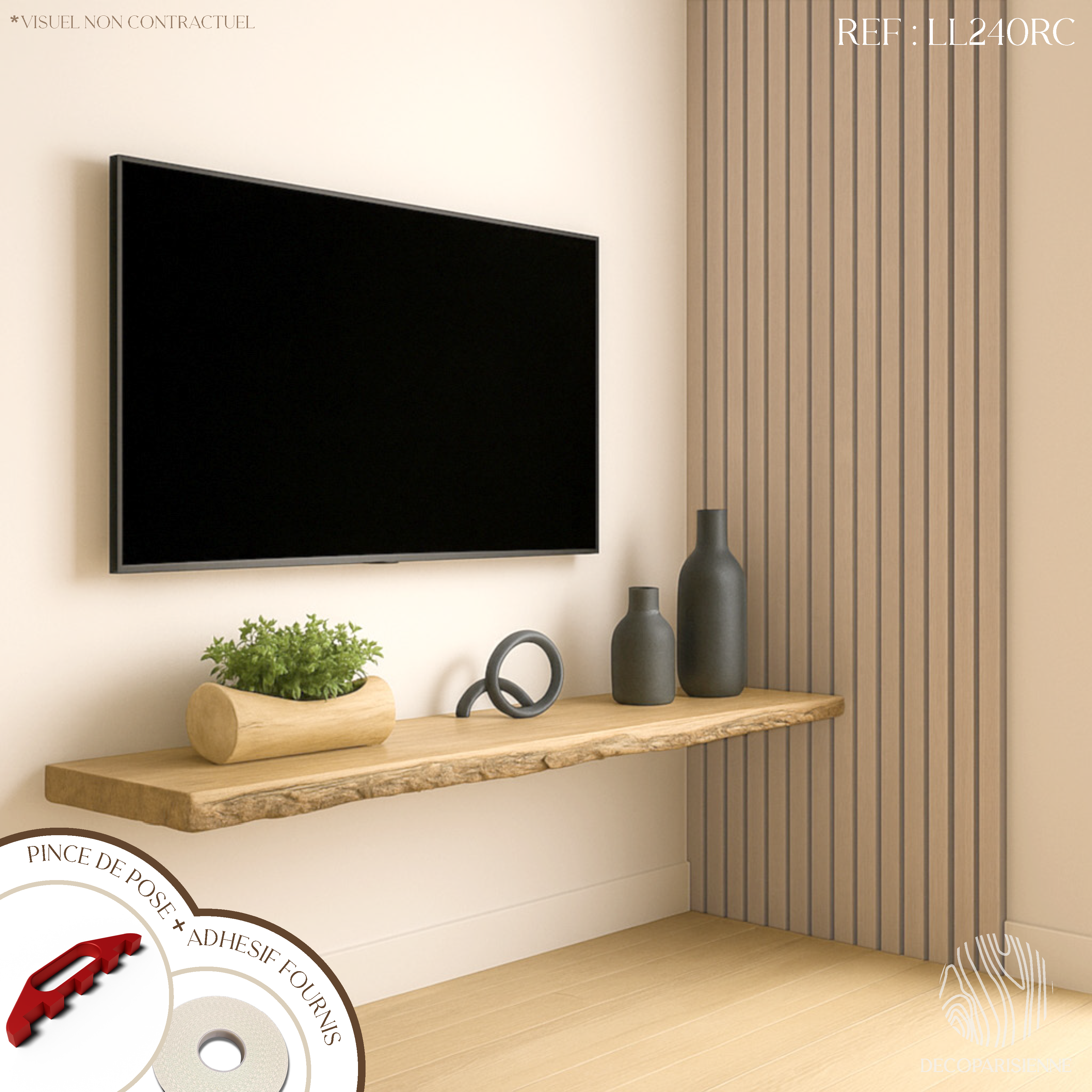 Kit tasseaux adhésif chêne clair - Gabarit de pose offert - Surface de ...