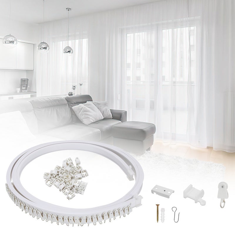 Kit de Rail de Rideau Plafond Pliable, 3M Rail de Rideau Flexible avec ...