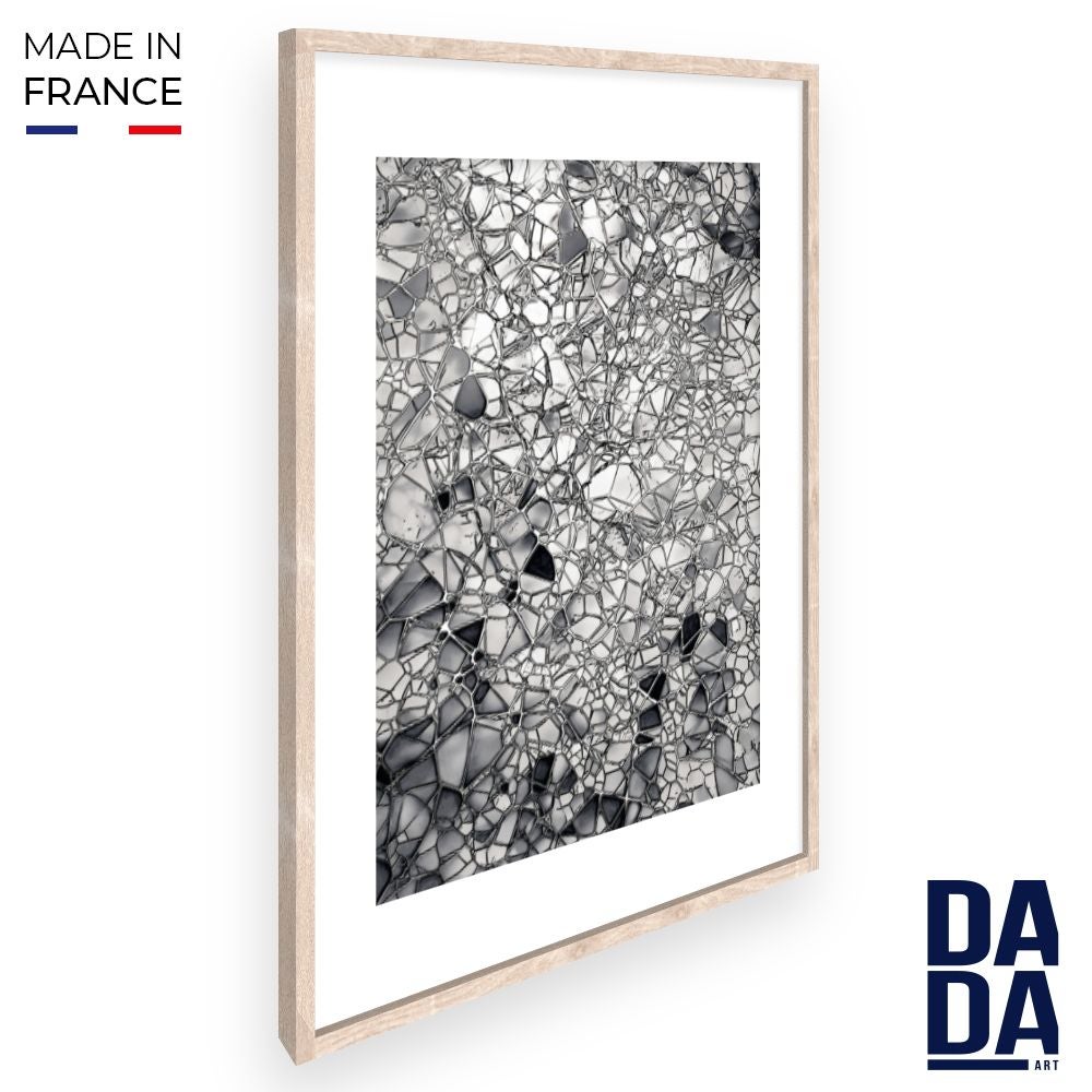 Image encadrée avec cadre CHÊNE / 30x40cm / Éclats géométriques ...