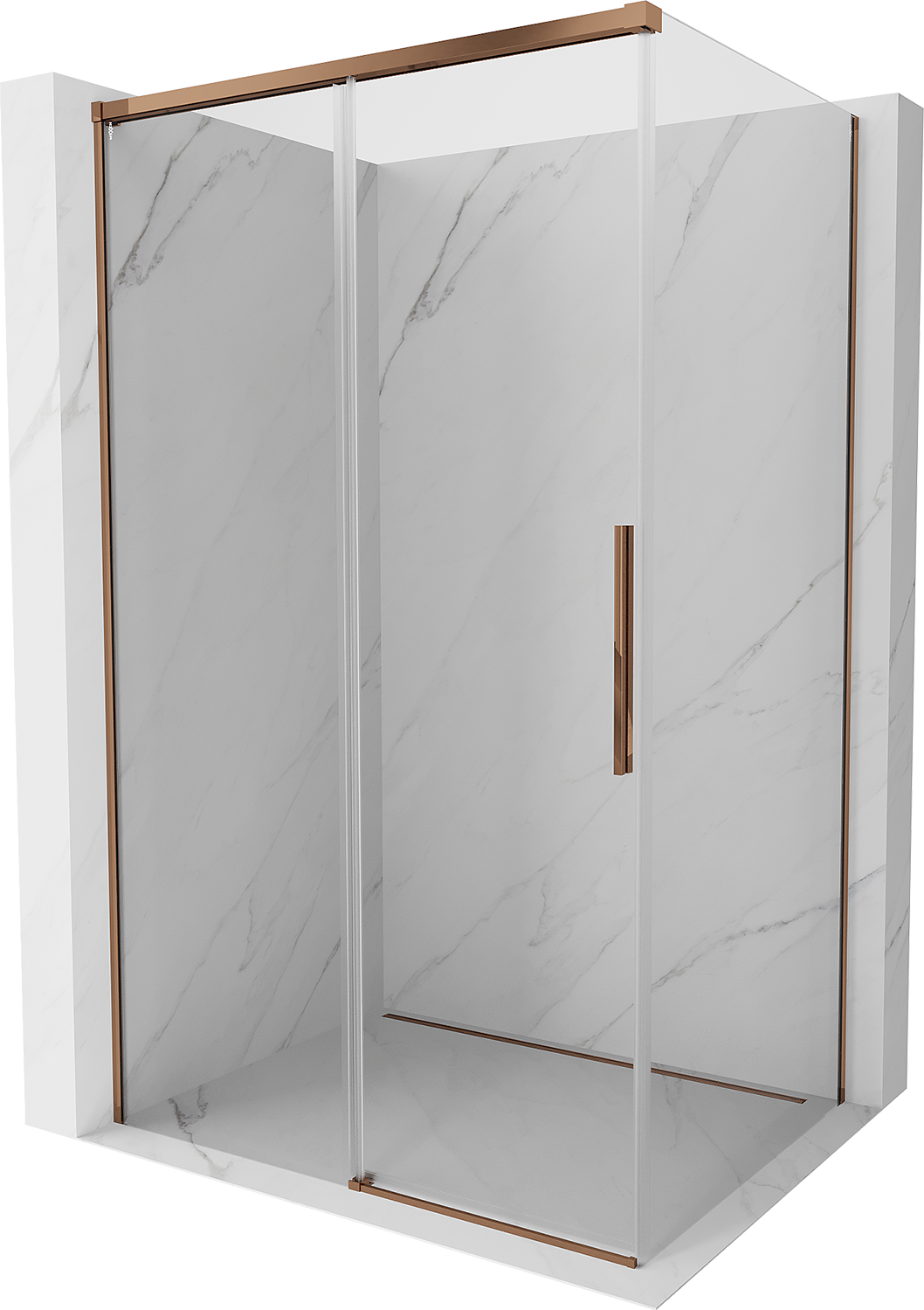 Mexen Rox cabine de douche coulissante 105 x 85 cm, transparent, or rose - 8C2-105-085-60-00 ...