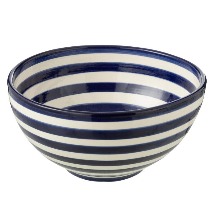Saladier en Céramique "Granada Rayure" 28cm Bleu Cobalt | Leroy Merlin