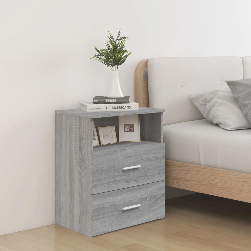 Lot de 2 Tables De Chevet Tables De Nuit - Sonoma gris 50x32x60 cm ...