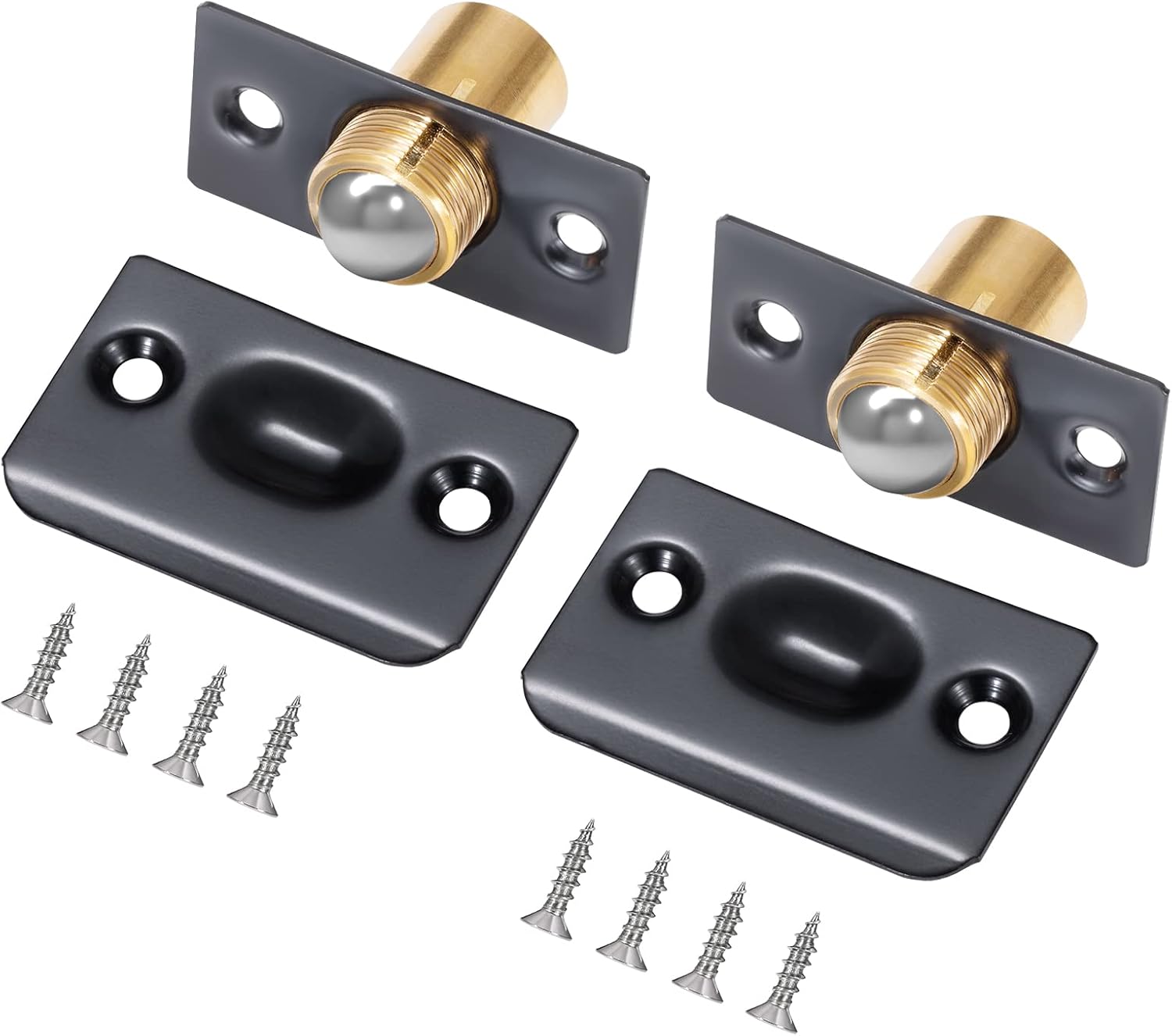 Lot de 2 loquets à bille noirs, verrou de porte de meuble à bille à ...