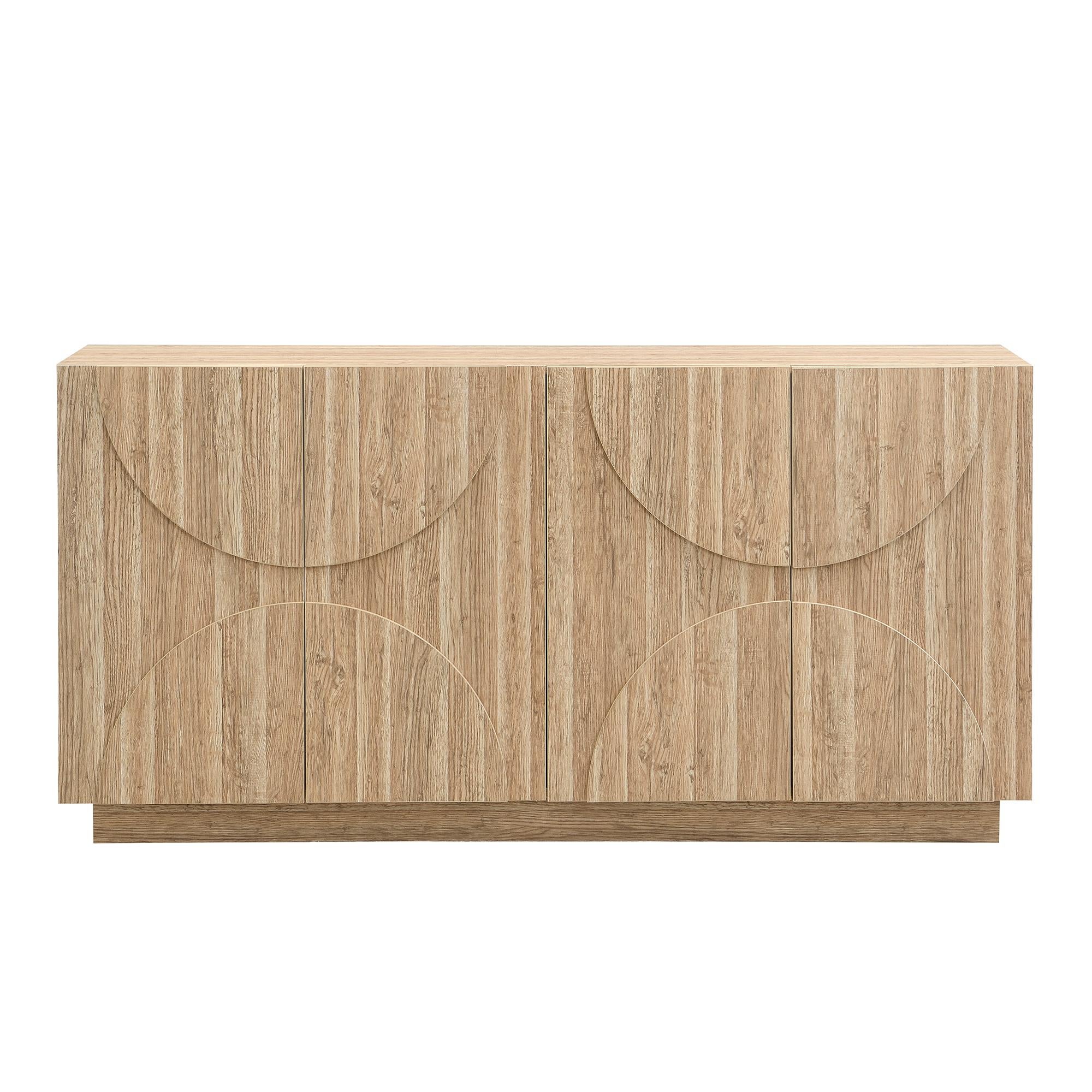 Parrot Uncle Aparador de madera con estanterías y cantos rebotados: la ...