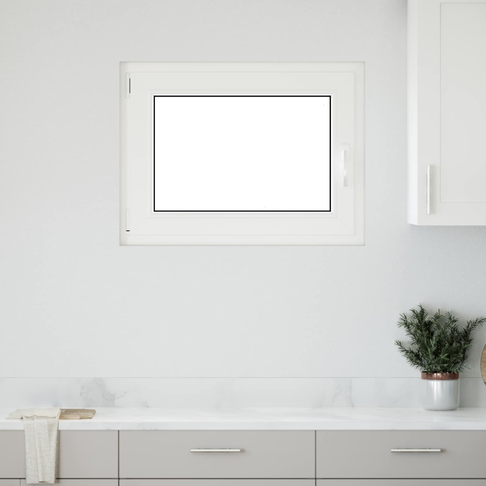 Fenêtre de sous-sol RISOR 80 x 50 cm PVC et verre Anthracite | Leroy Merlin