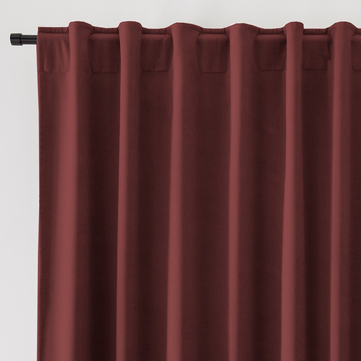 Rideau thermique velours pattes cachées, Velvet - Grenat - 350 x 135 cm ...