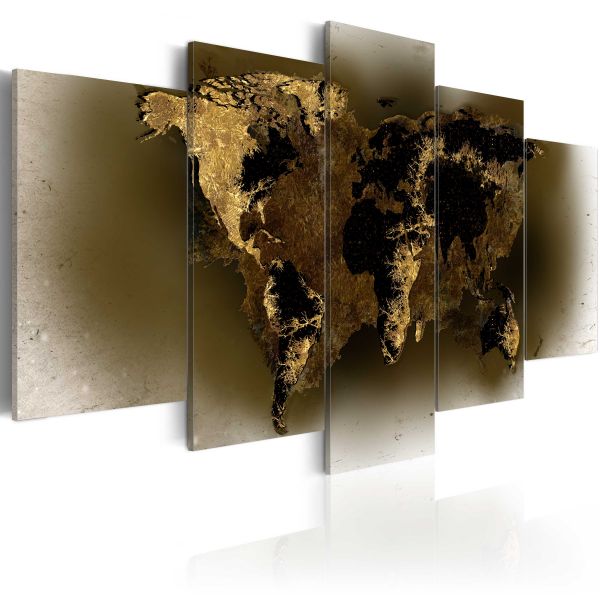 Tableau Cartes du monde Brass continents 200x100 cm | Leroy Merlin