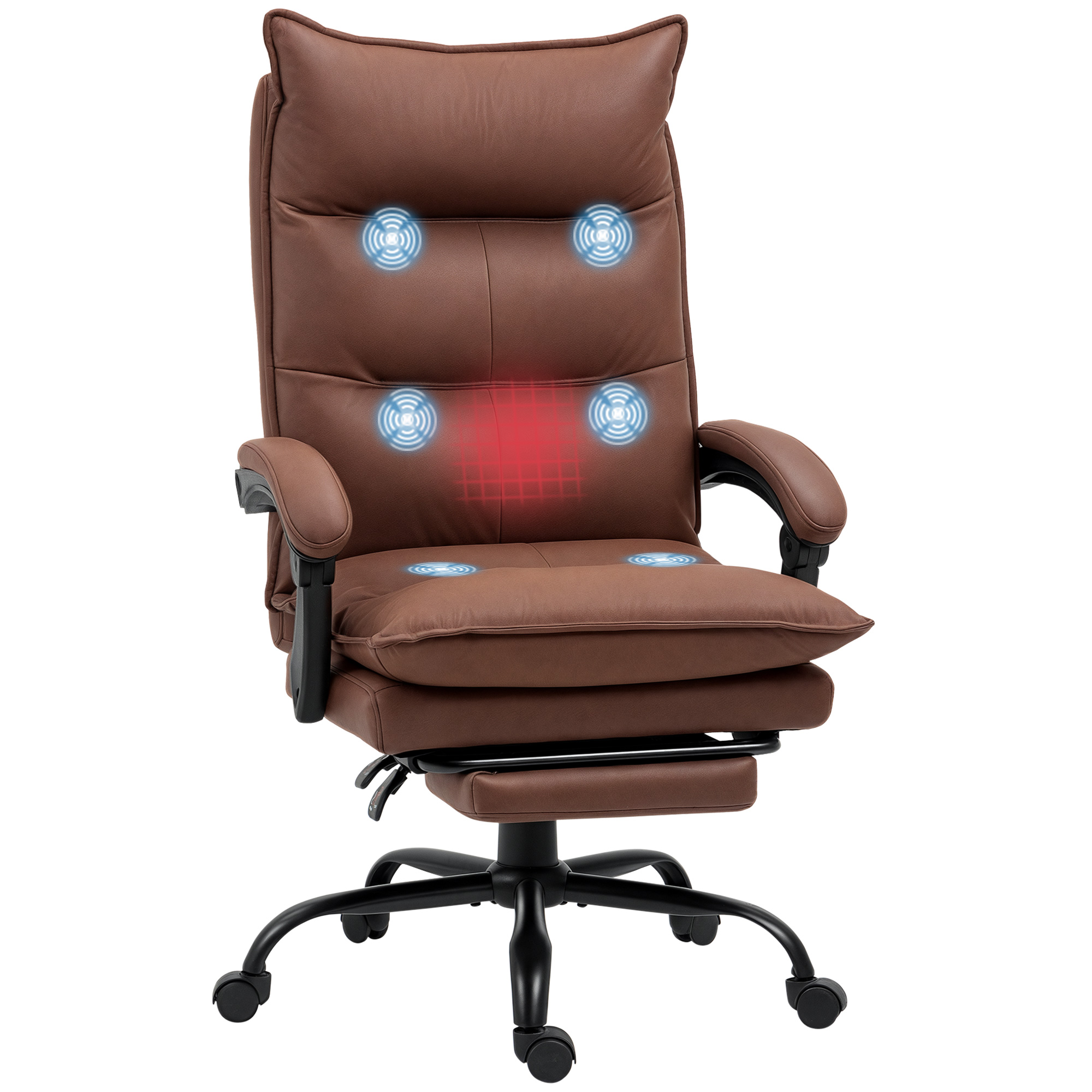 Fauteuil de bureau massant et chauffant, hauteur réglable, dossier ...