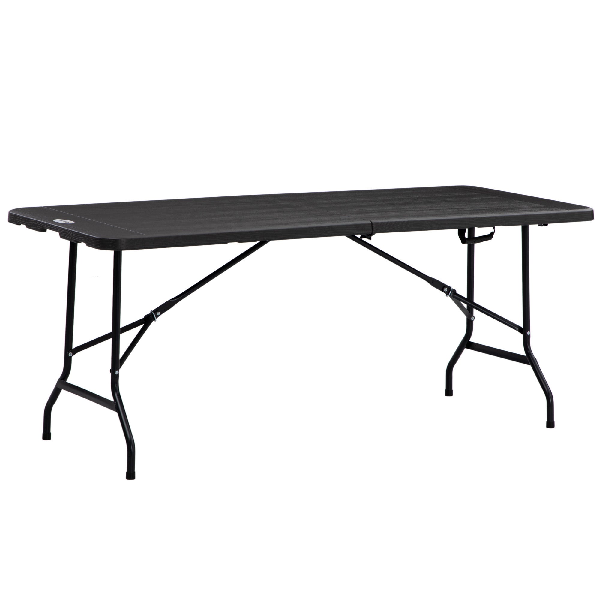 Table Pliante Jardin 180x75cm 6 Personnes Portable Poignée Transport ...
