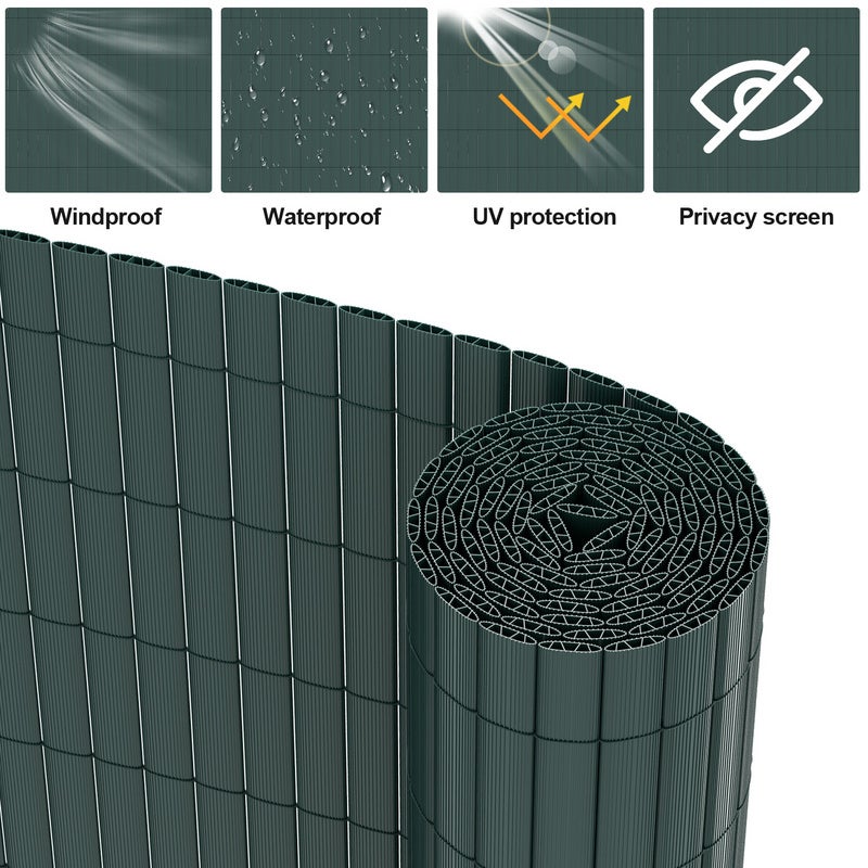 Frangivista in PVC per giardini e balconi, PVC ultraresistente, verde ...