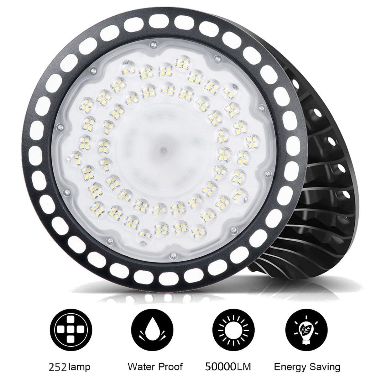 Projecteur UFO LED Lampe Industriel Extérieur 200W 6500K 80LM Diam.24cm ...