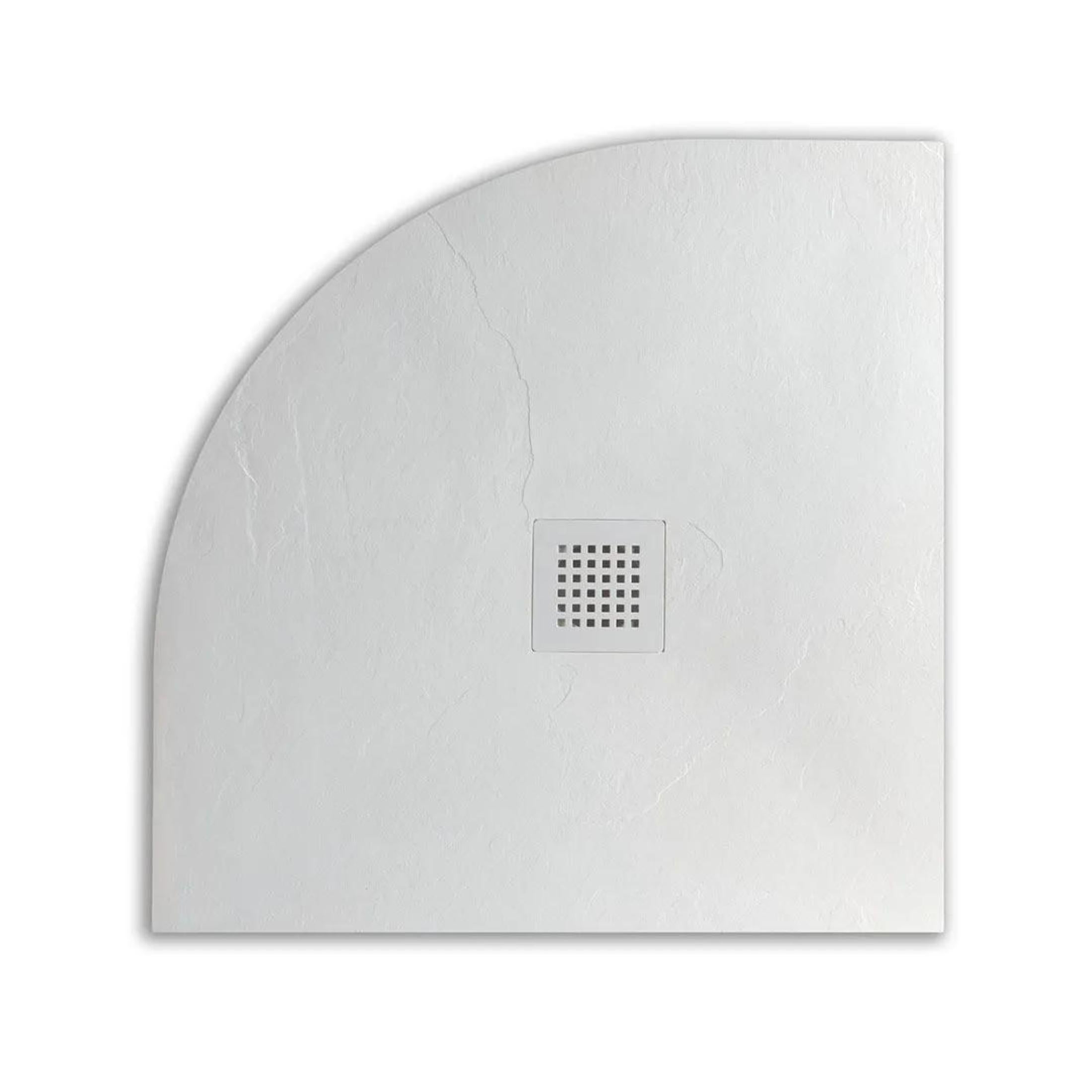 Plato de ducha semicircular "Milano" de resina blanca antideslizante ...