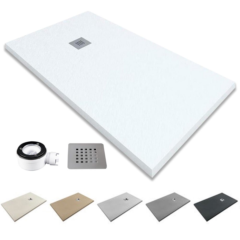 Plato de Ducha de Resina Extraplano Antideslizante | Válvula de Desagüe ...
