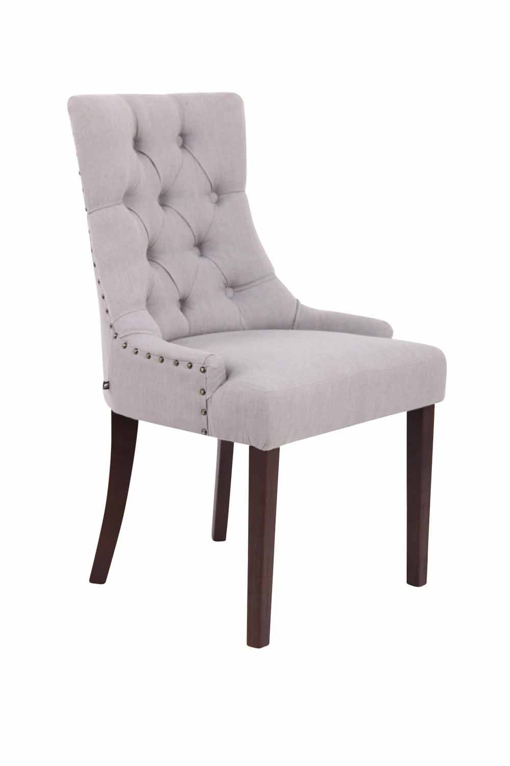 Chaise de salle à manger bureau ou coiffeuse capitonné en tissu gris ...