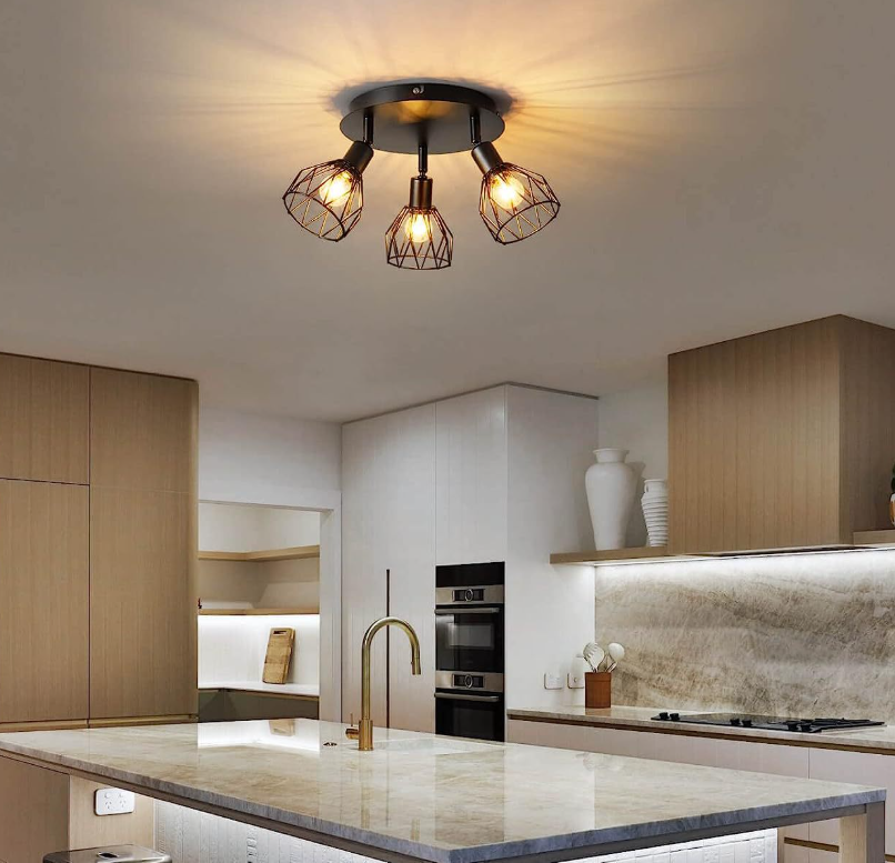 Focos de techo, 3 focos LED de techo para interior con base E14, focos ...