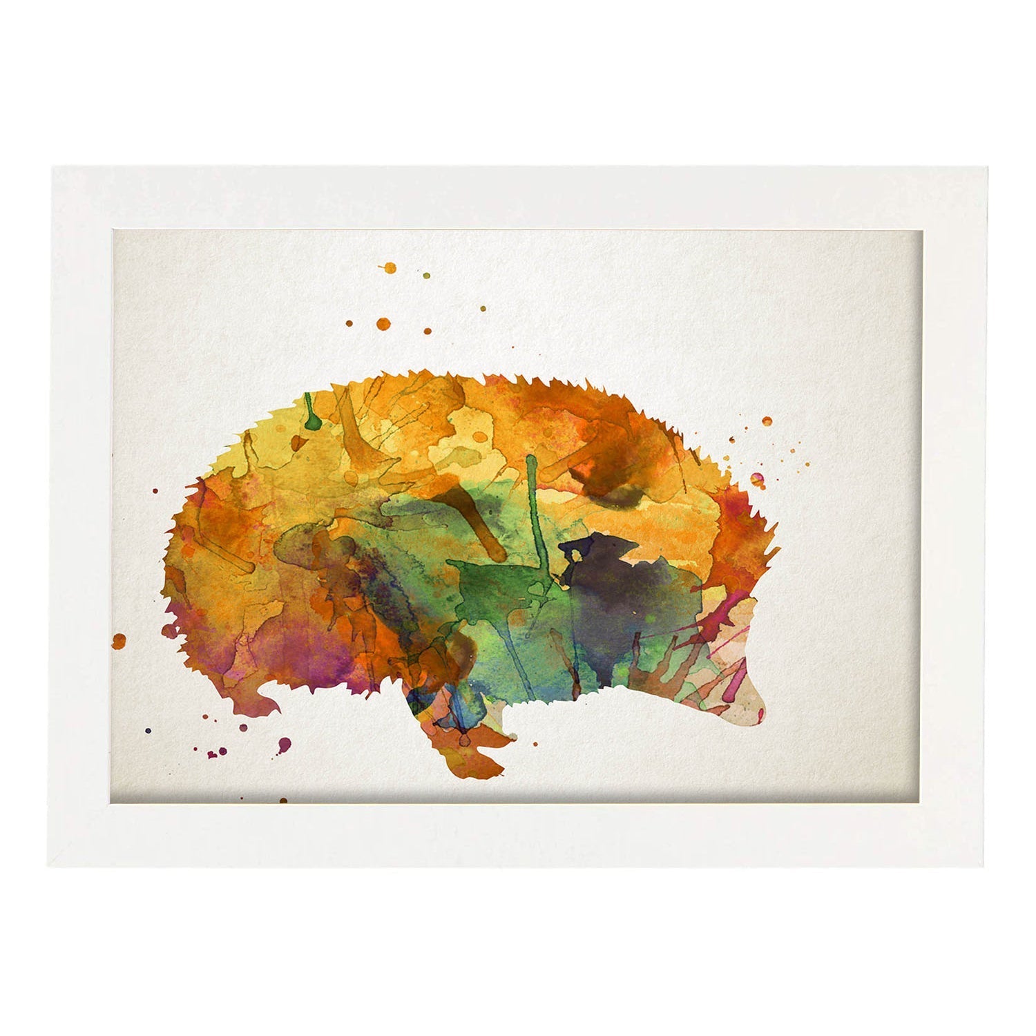 Affiche De Hérisson De Style Pages D'eau. Animaux D'animaux À Style Aquarelle Marco Negro A4 ...