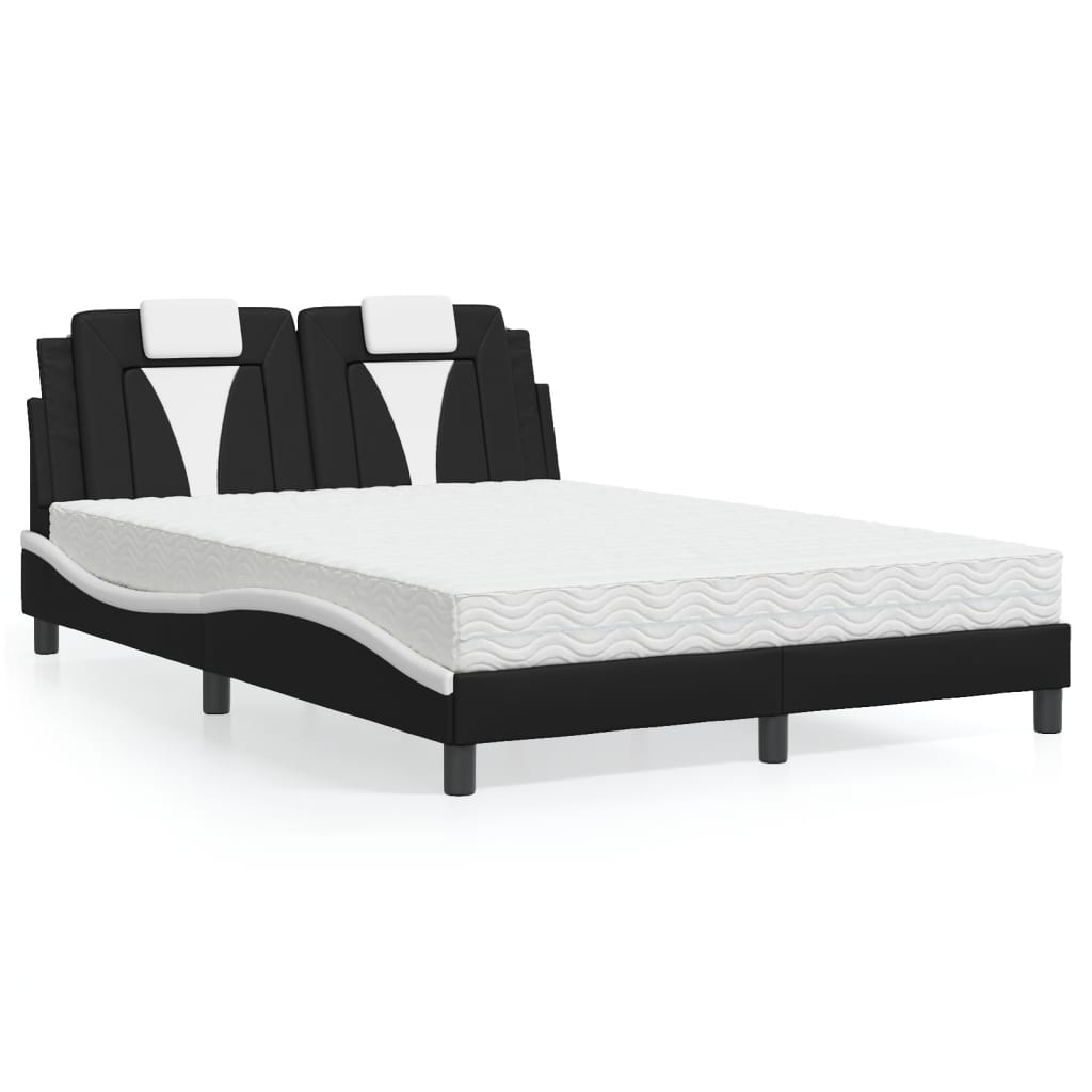 Lit double | Lit adulte | Lit avec matelas noir et blanc 120x200 cm ...