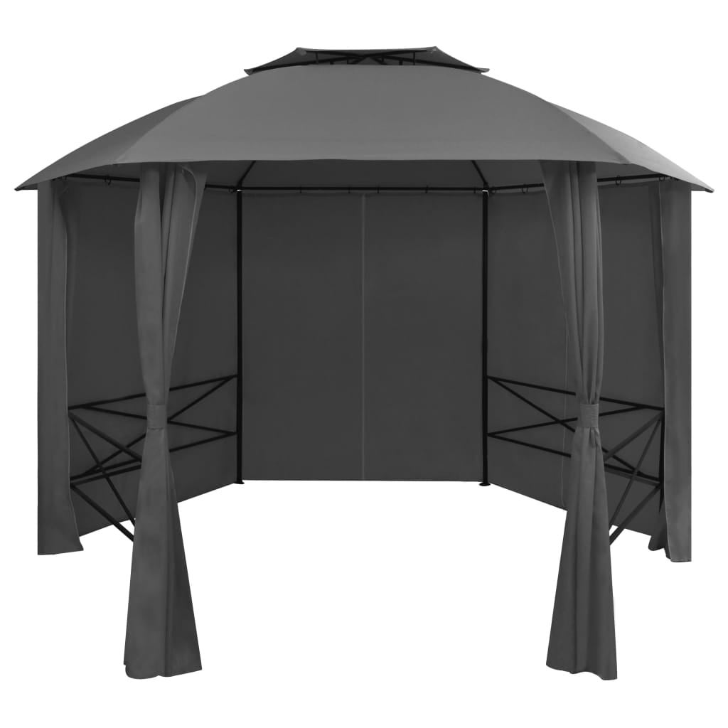 Maison Exclusive - Carpa de jardín con cortinas hexagonal 360x265 cm ...