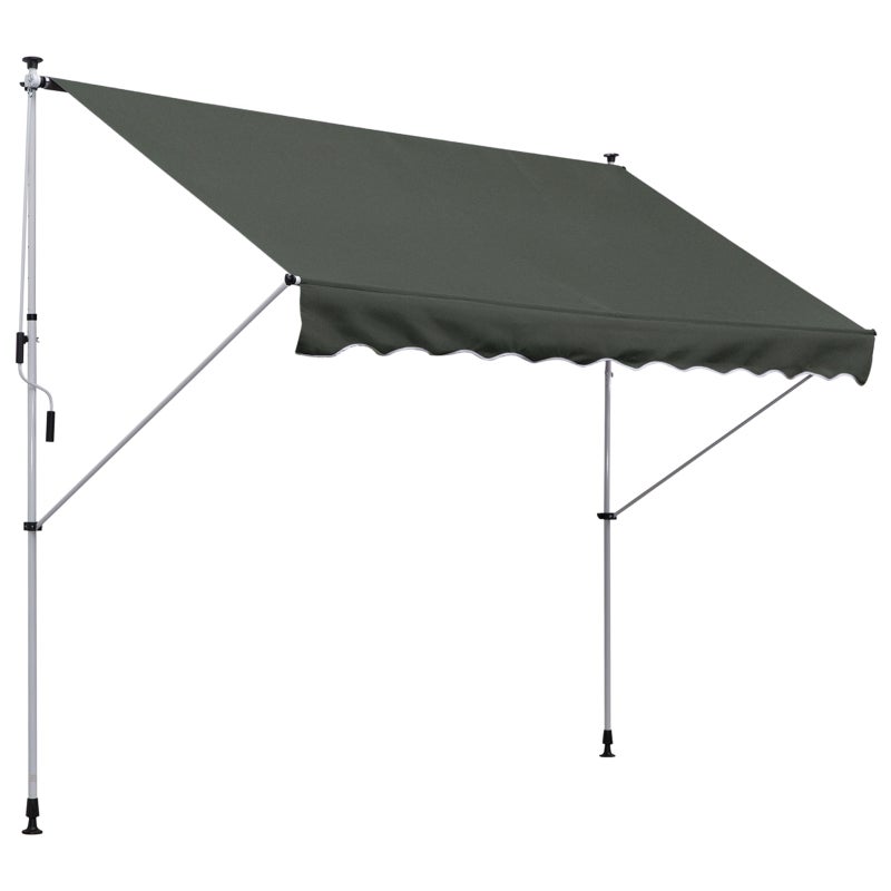 Store extérieur autoportant, 300 x 150 cm, avec manivelle, coupe-vent ...