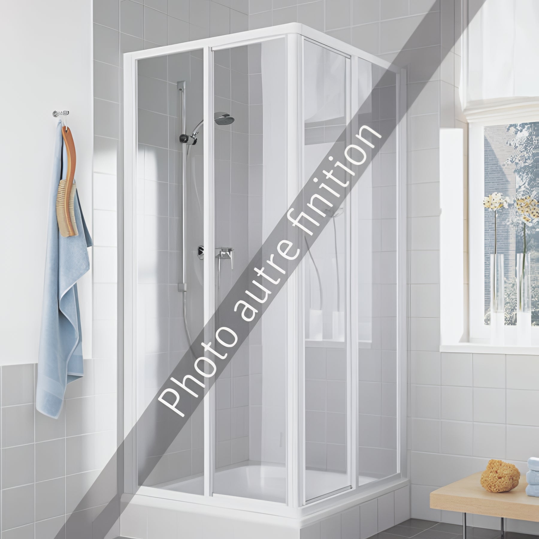 Demi paroi de douche angle coulissante largeur 100 cm hauteur 190 cm ...