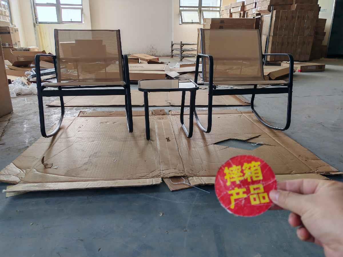 Salon de Jardin 3 Pièces avec Chaises à Bascule Table , Ensemble de ...