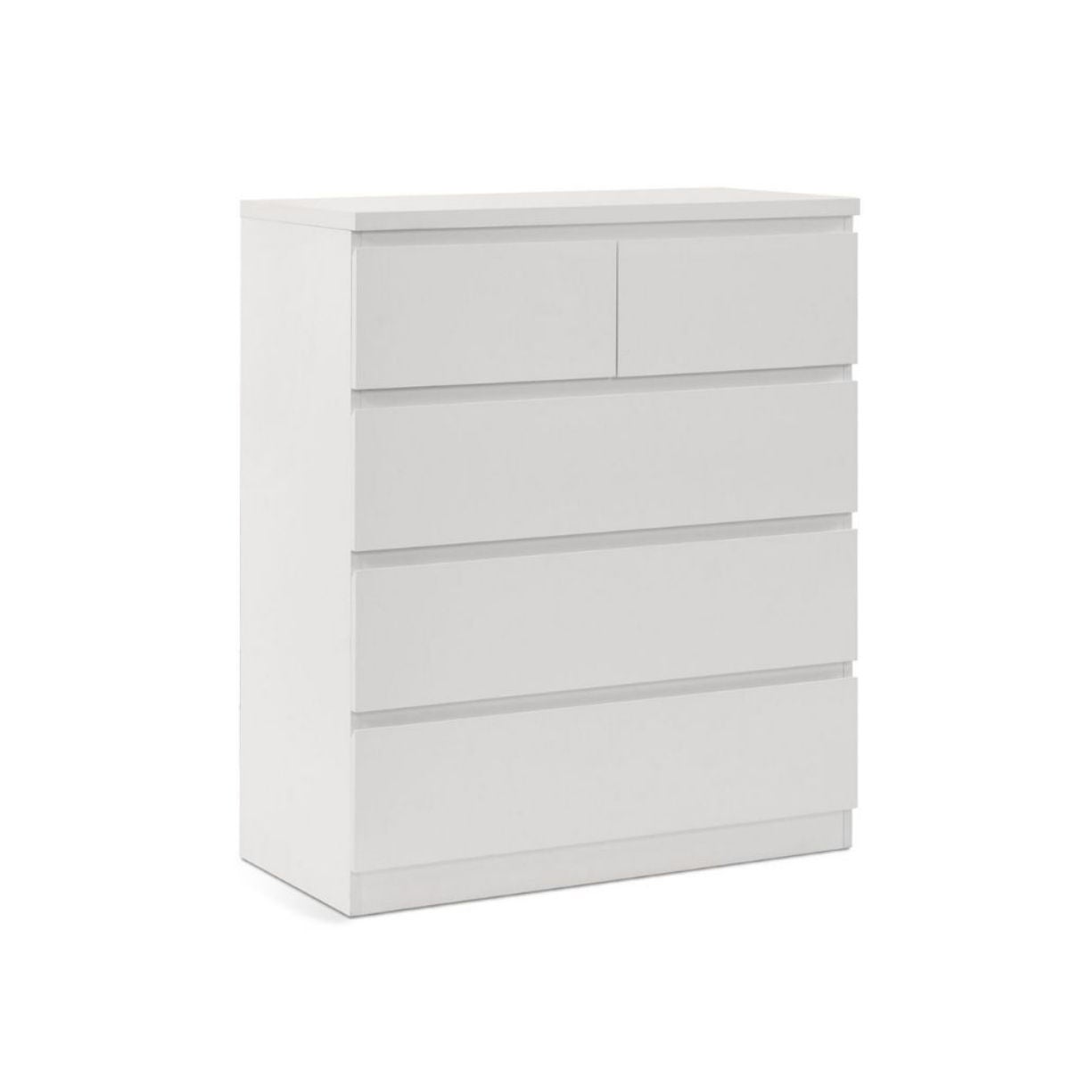 Commode blanche 97 x 80 x 40 cm avec 5 tiroirs | Leroy Merlin