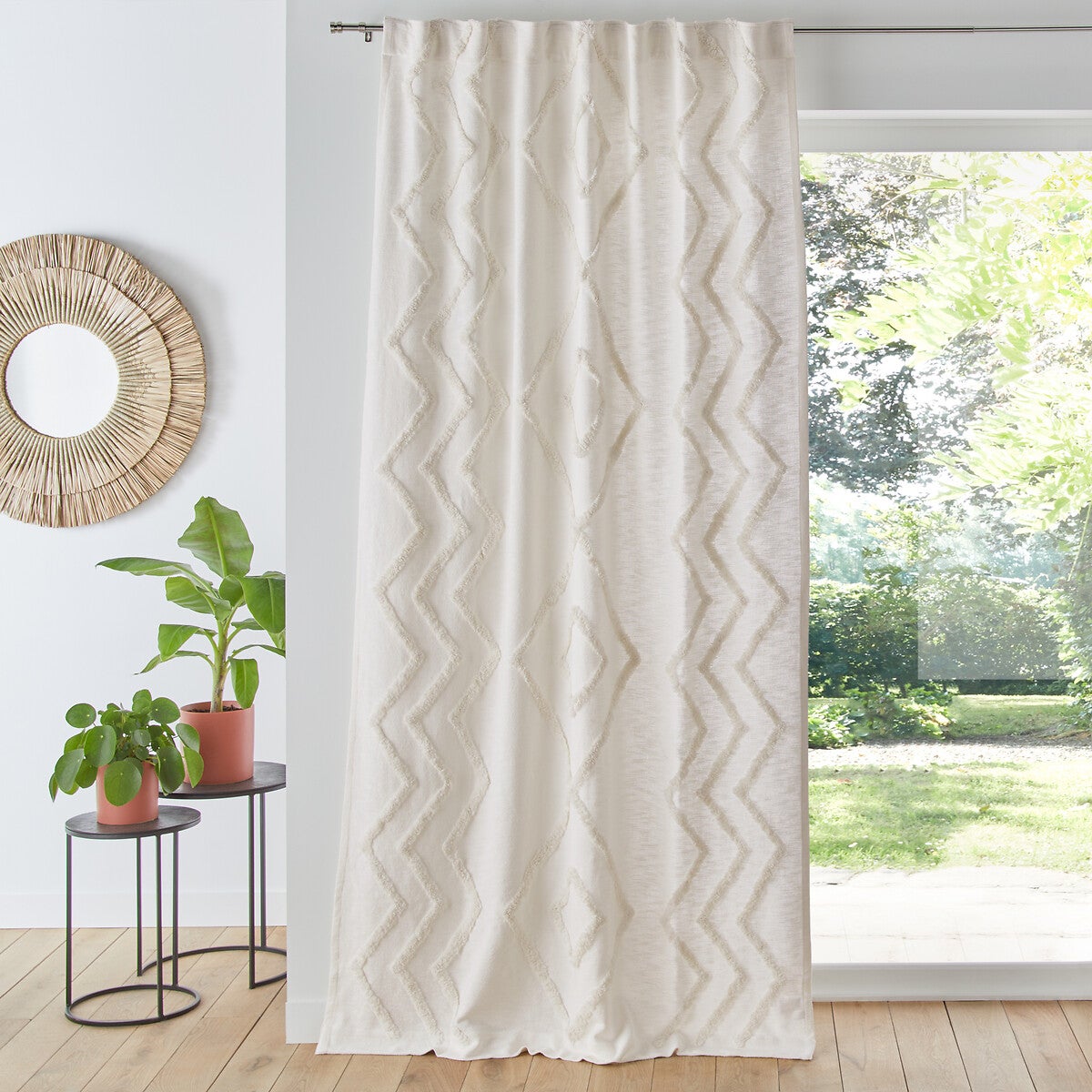 Rideau pattes cachées coton, Assa - Blanc - 260 x 135 cm | Leroy Merlin