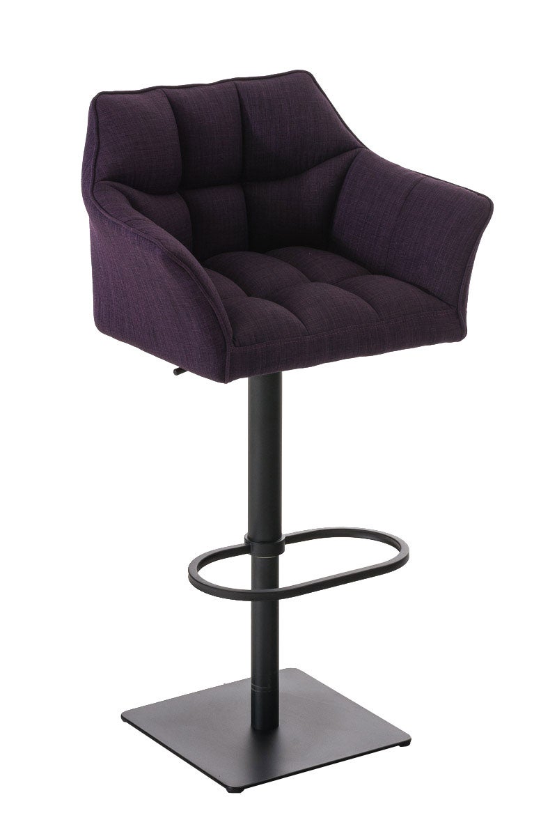 Taburete De Bar Damaso En Tela Lila|Negro | Leroy Merlin