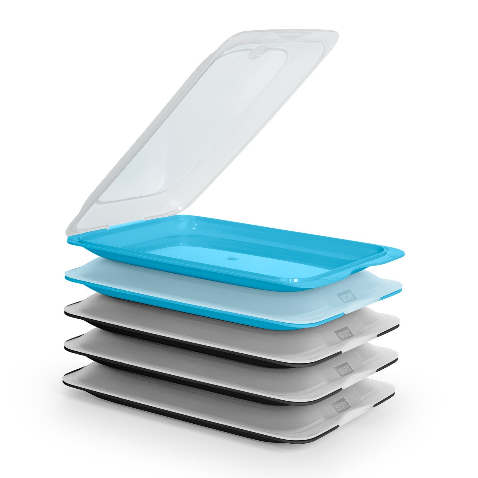 TATAY Fresh - Set de 5 Recipientes Porta Embutidos y Alimentos. Negro y ...