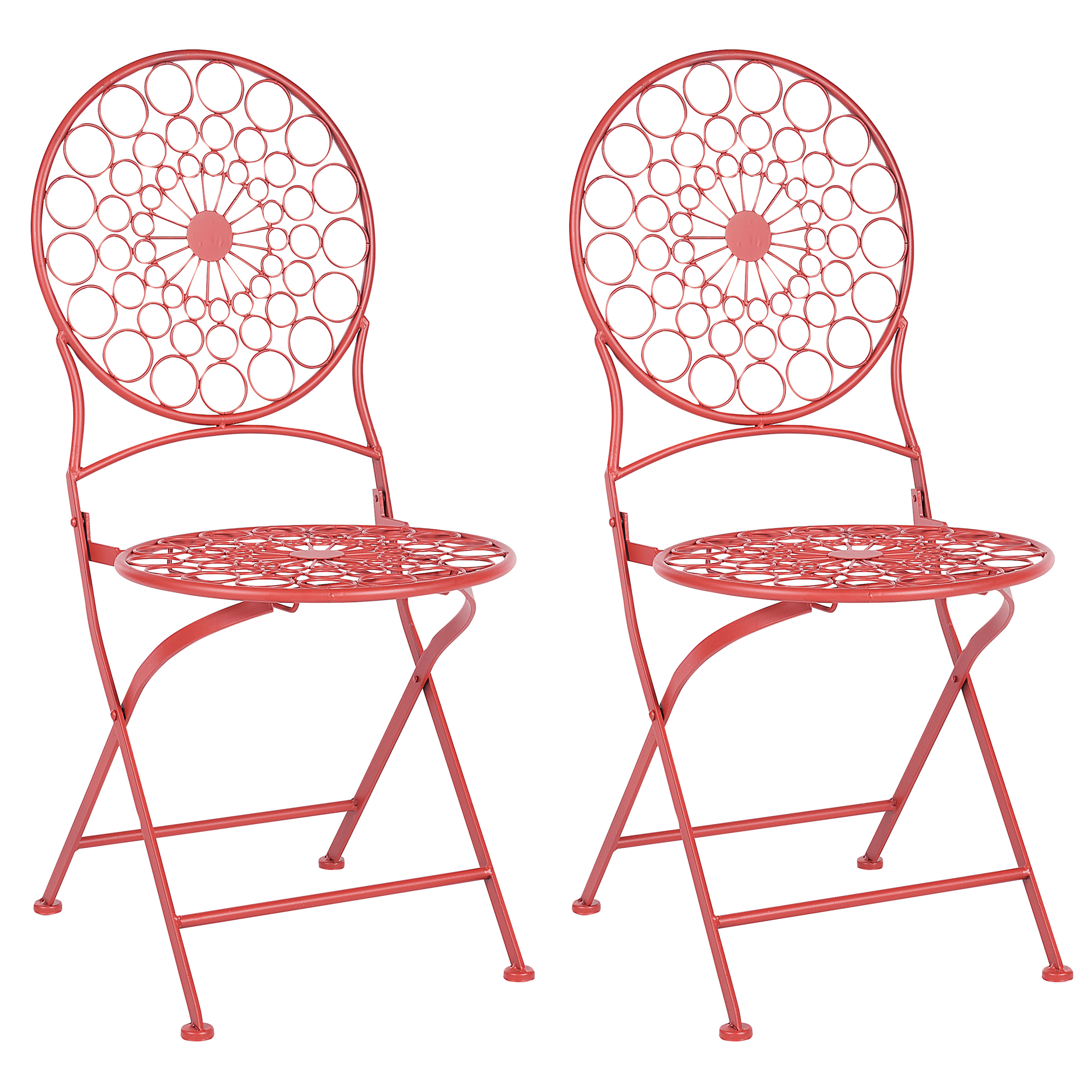 Chaise de jardin pliable sans coussin Scario en Métal Rouge | Leroy Merlin