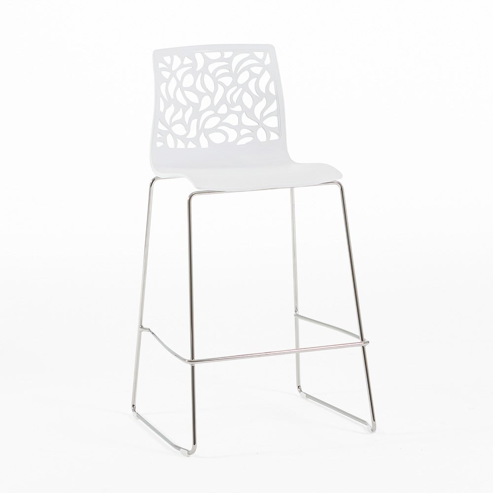 Taburete de cocina (altura del asiento: 65 cm) Anna XL Blanco con estructura de resina reforzada ...
